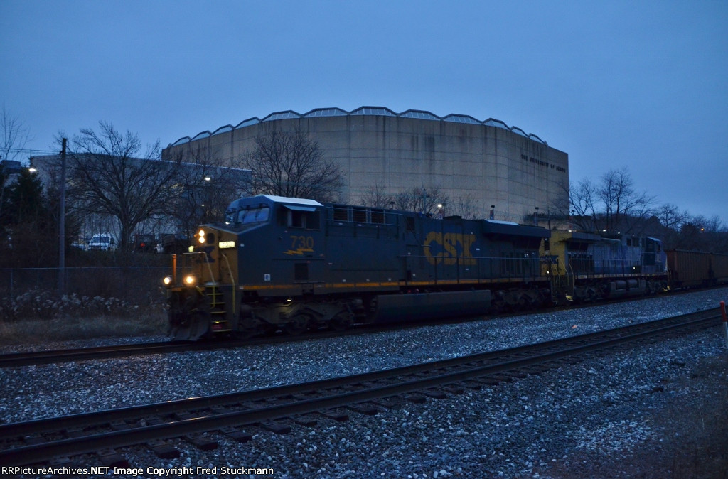 CSX 730 begins to see light.